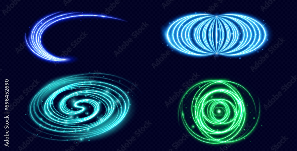 Neon light effects set isolated on transparent background. Vector ...