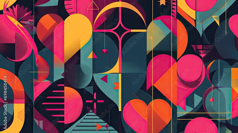 a colorful background with a lot of different shapes and sizes of ...