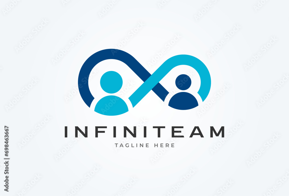 People logo design, humans form an icon of infinity, people Logo design ...