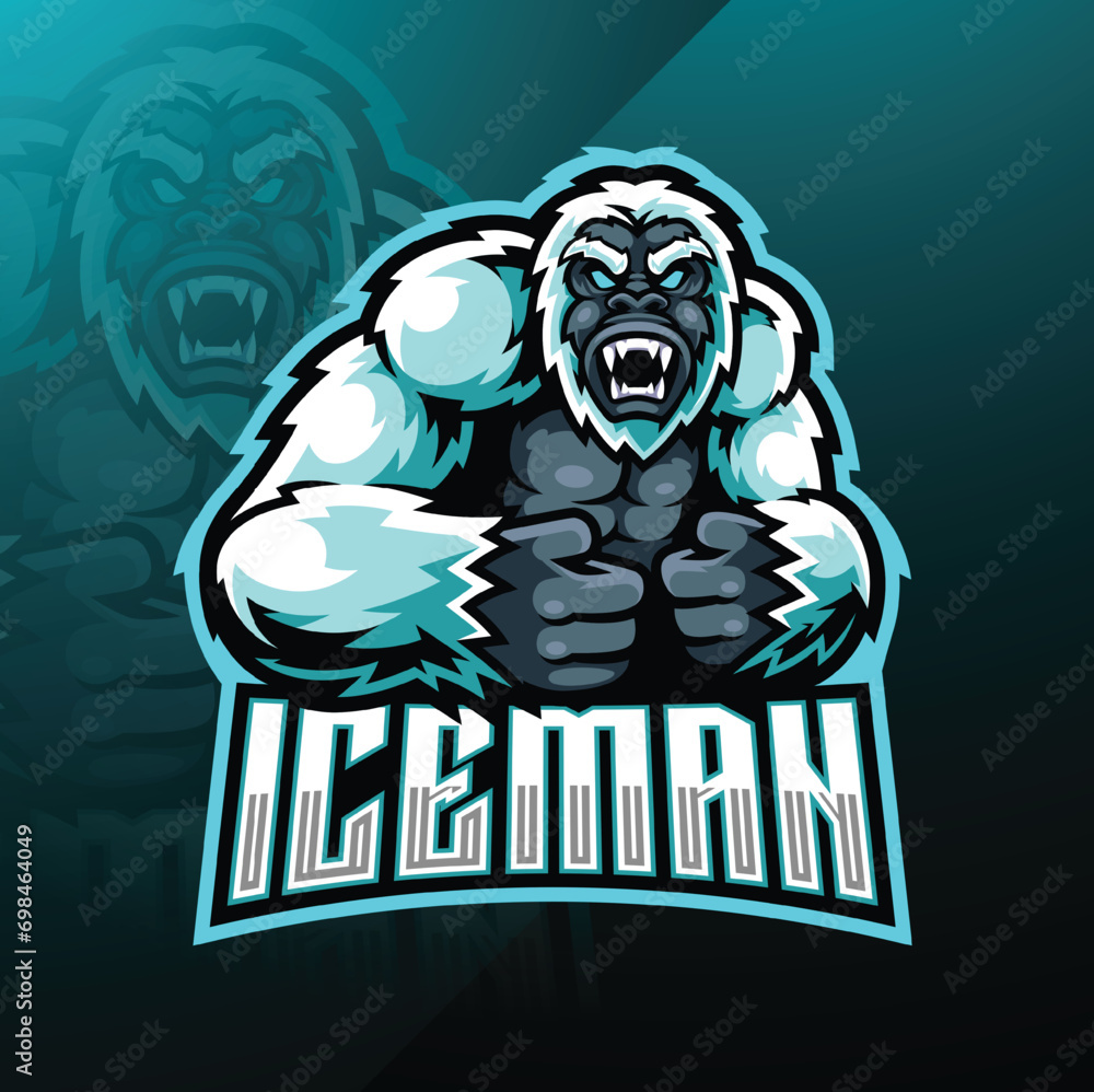 abstract of Iceman e-sport mascot logo design. modern concept style for ...
