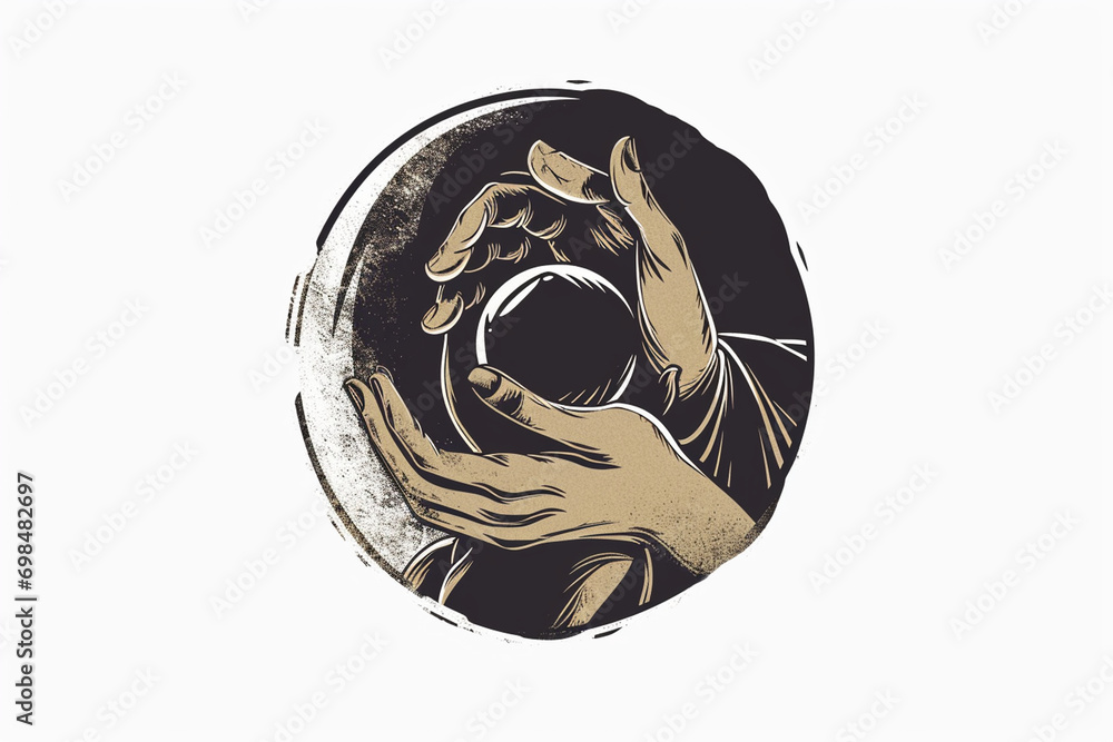 icon featuring delicate hands cradling a fragile object, conveying the ...