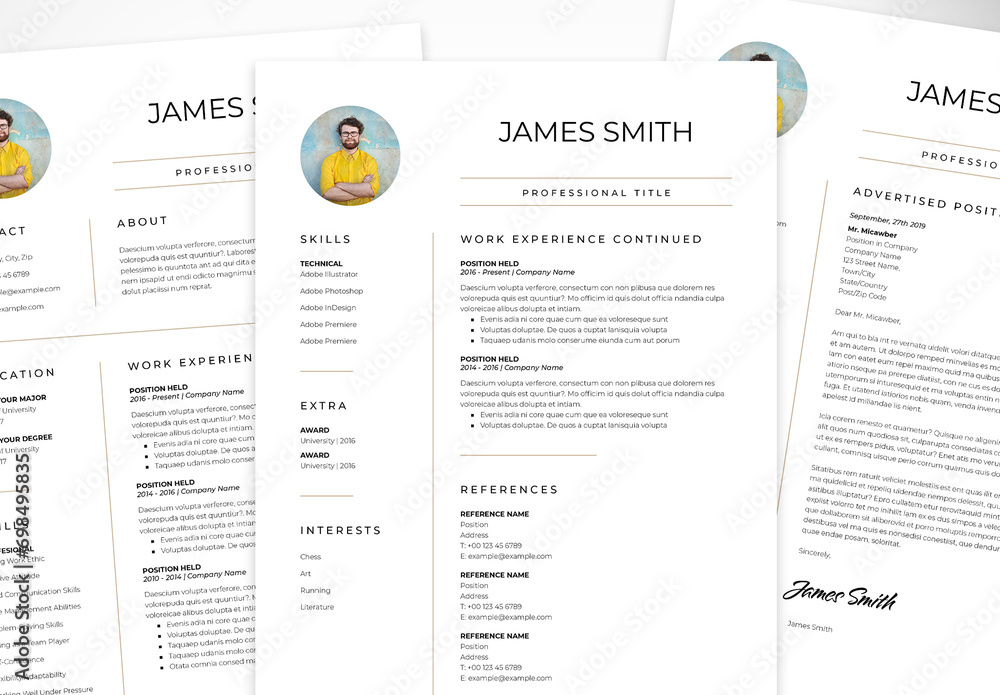 CV and Cover Letter Template Stock Template | Adobe Stock