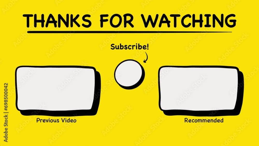 Animated end screen in Doodle Art Style. Suitable for kids content ...