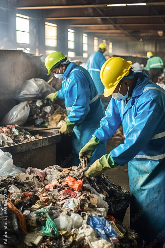 Factory teams coordinate recycling, sorting, and disposal for ...
