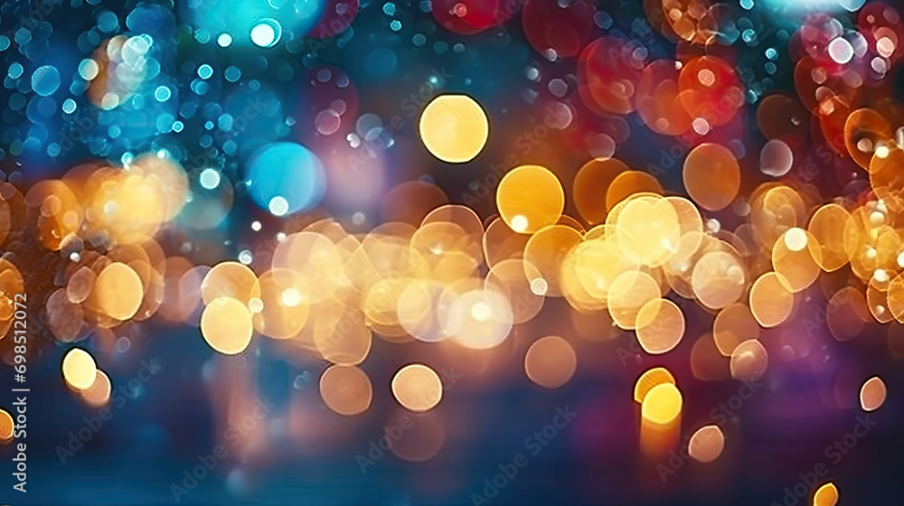 abstract blurred christmas background, Blurred lights of a city at ...