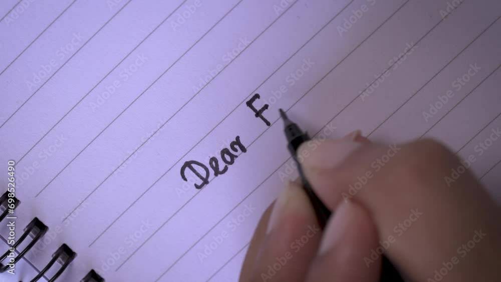 Ink and Affection: Writing 'Dear Father' in a Heartfelt Letter Stock ...