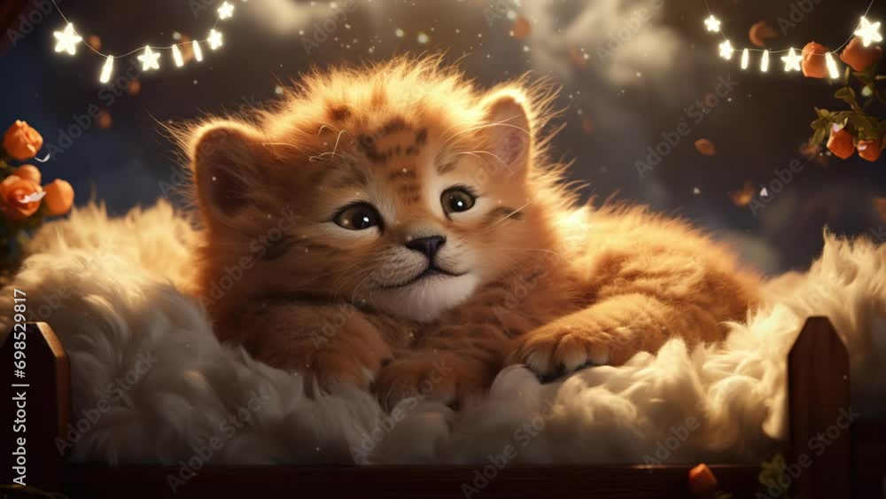 Lullabies Cute Baby Lion. Best Loop Video Background For Lullabies. Top ...