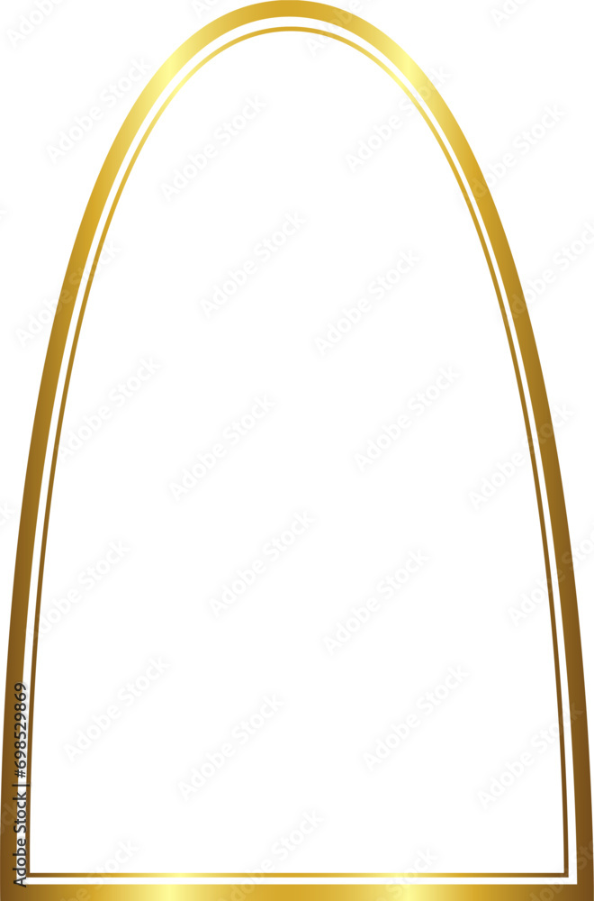 Parabolic Arch rectangular frame architecture window door Gold picture ...