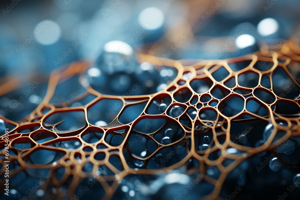 A microscopic view revealing the intricacies of a cellular ecosystem ...