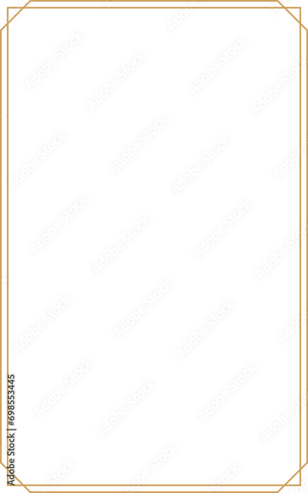 Decorative art deco frame, vertical border template with 10:16 aspect ...