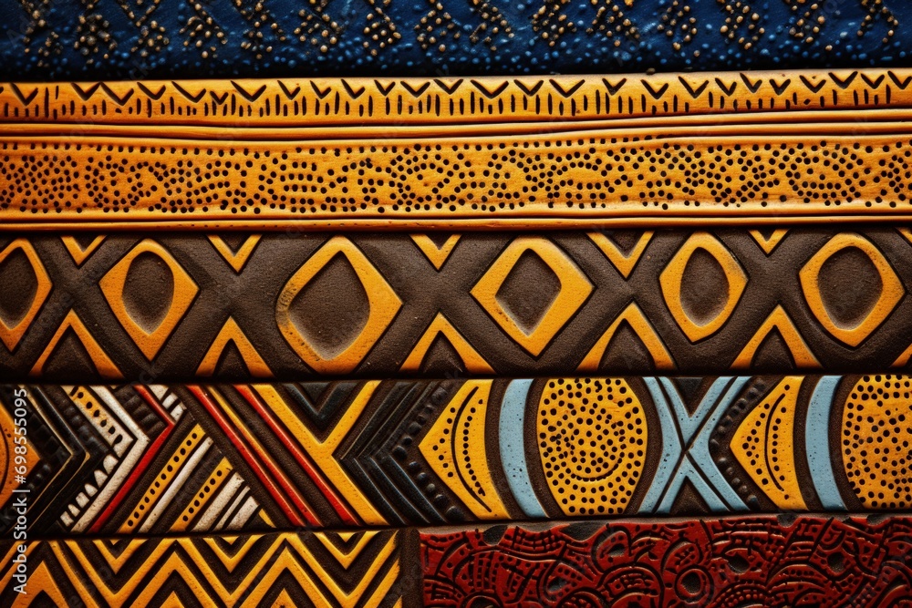 Background with African patterns and colors, culture and art concept ...