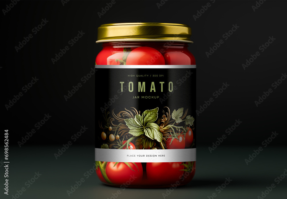 Tomato Jar Mockup Generated With AI Stock Template | Adobe Stock