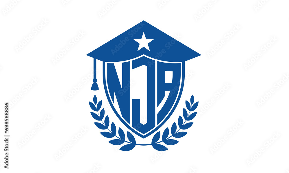 NJA three letter iconic academic logo design vector template. monogram ...