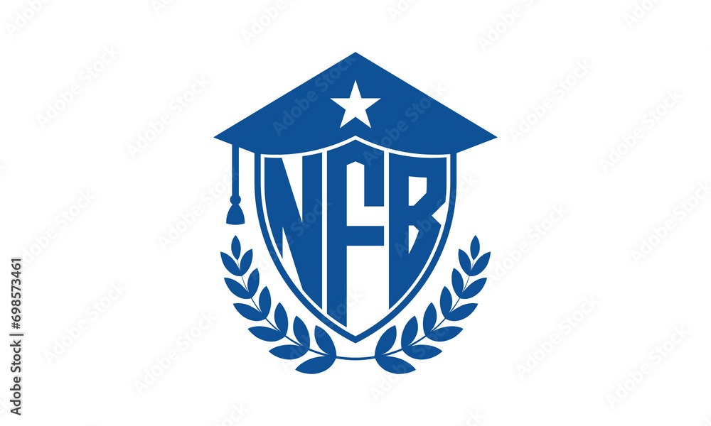 Vetor de NFB three letter iconic academic logo design vector template ...