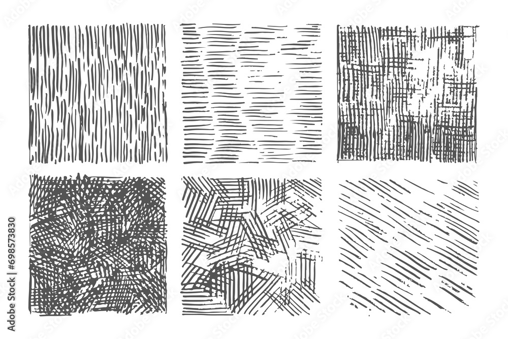 Pen grunge shapes. Scratch patterns for texturing, shadows, brushes ...