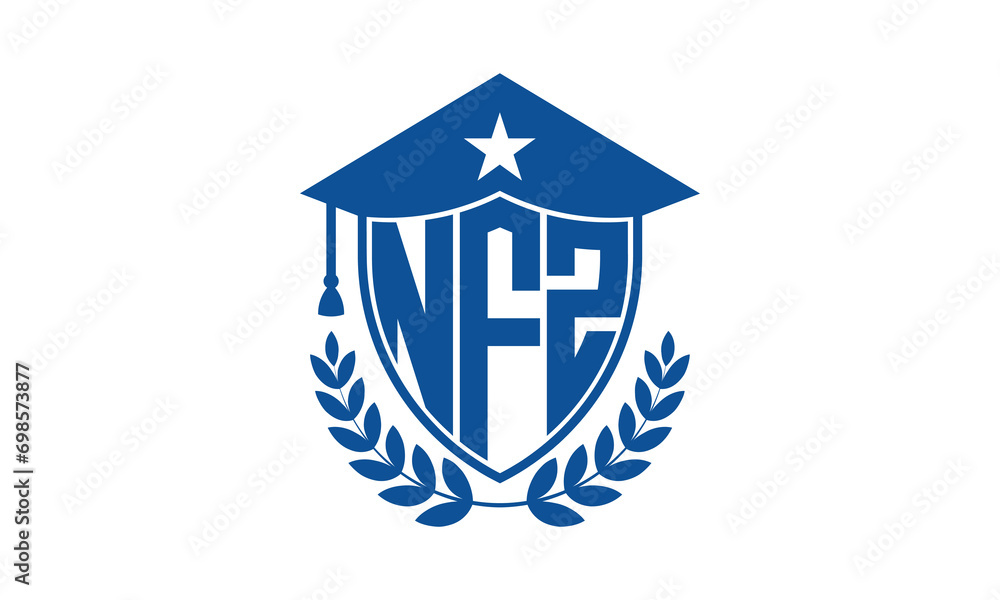 Vetor de NFZ three letter iconic academic logo design vector template ...