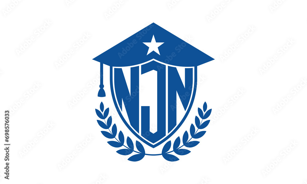 Vetor de NJN three letter iconic academic logo design vector template ...