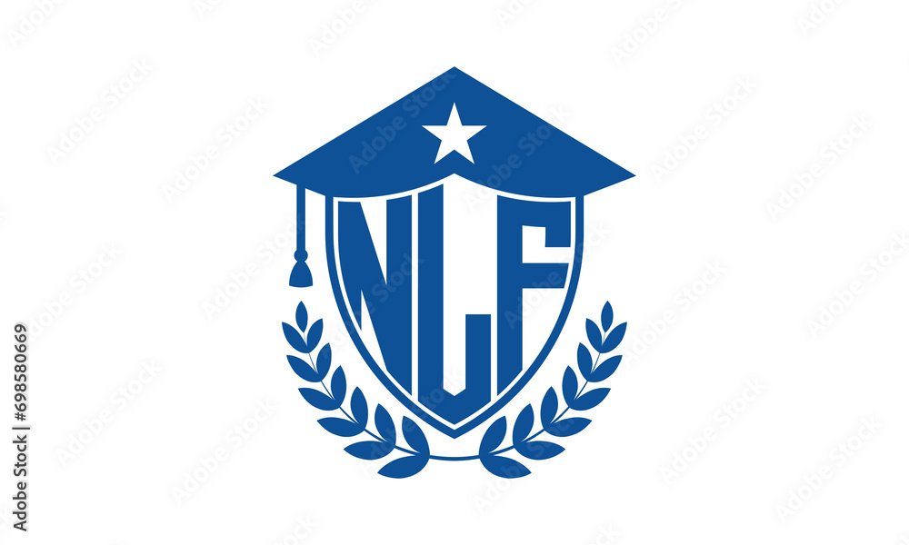 NLF three letter iconic academic logo design vector template. monogram ...