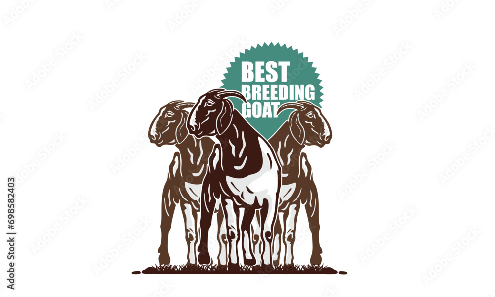 BEST BOER GOAT FROM FAMOUS BREEDER LOGO, silhouette of great ram ...
