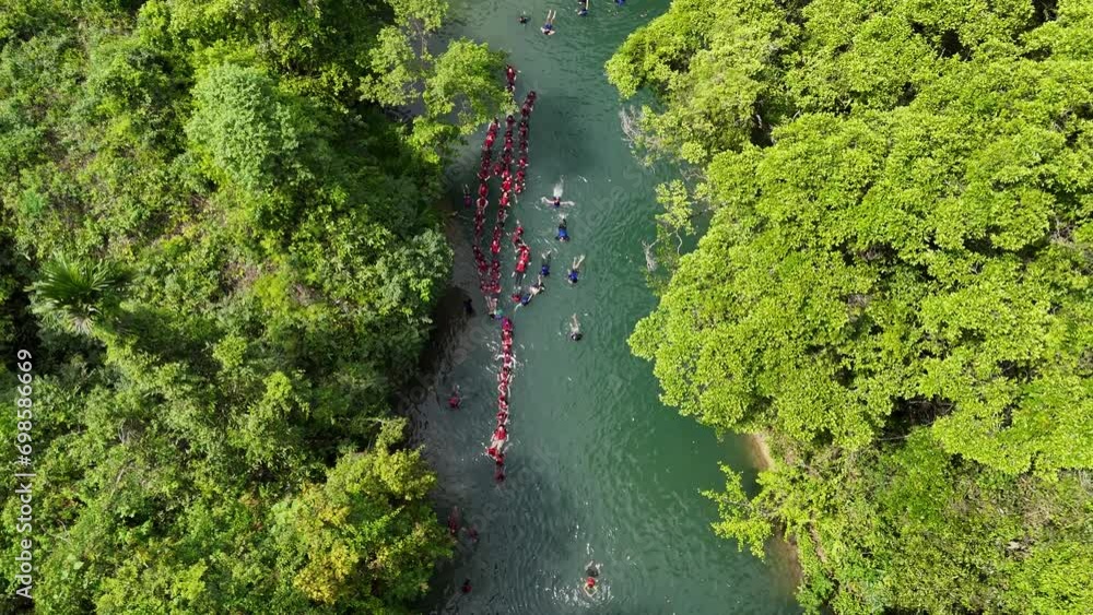 Video Stock Citumang Pangandaran, green valley. Citumang Body Rafting ...