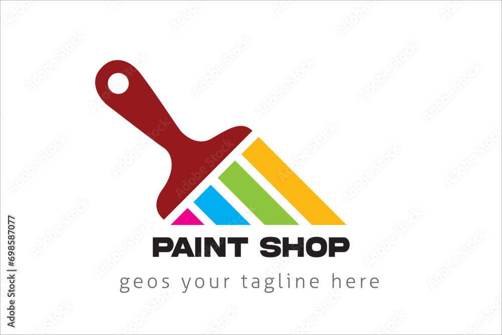 paint shop logo design Stock Vector | Adobe Stock