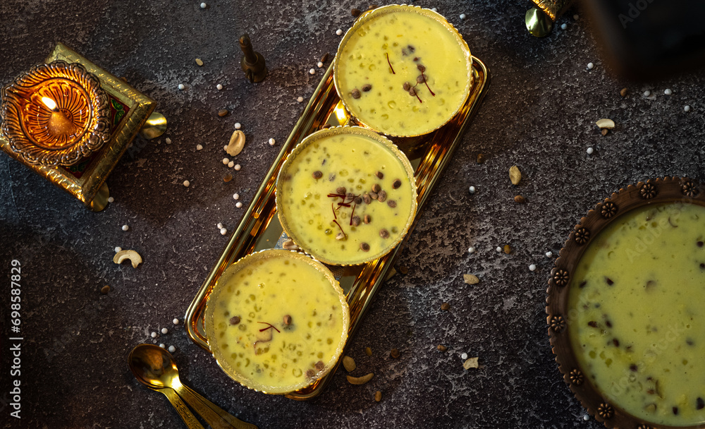 Rice Kheer Or Rice Kesariya Kheer, Saffron Rice Kheer, Yummy and Creamy ...