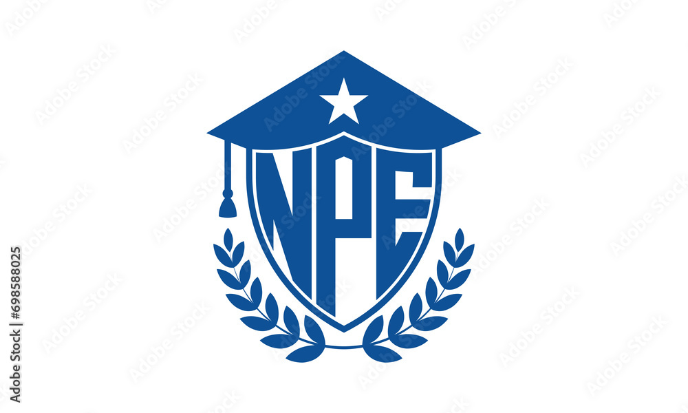 Vetor de NPE three letter iconic academic logo design vector template ...