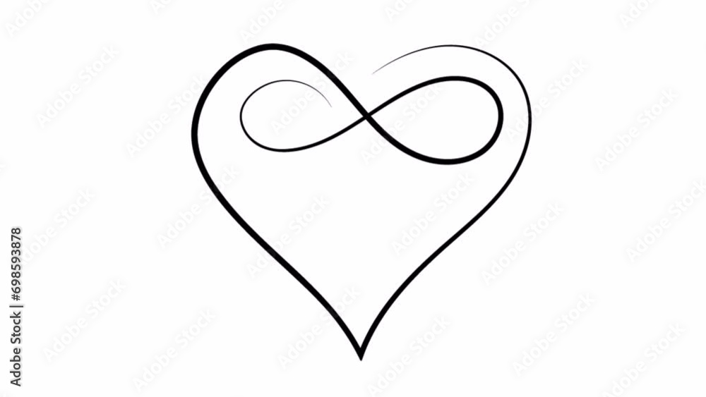 Heart continuous one line drawing. Video flat cartoon animation design ...