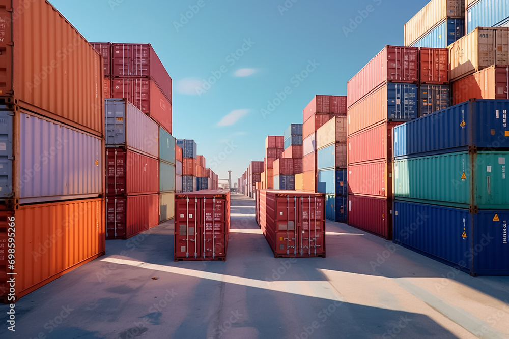 Gain a unique perspective with a view of containers at a container yard ...