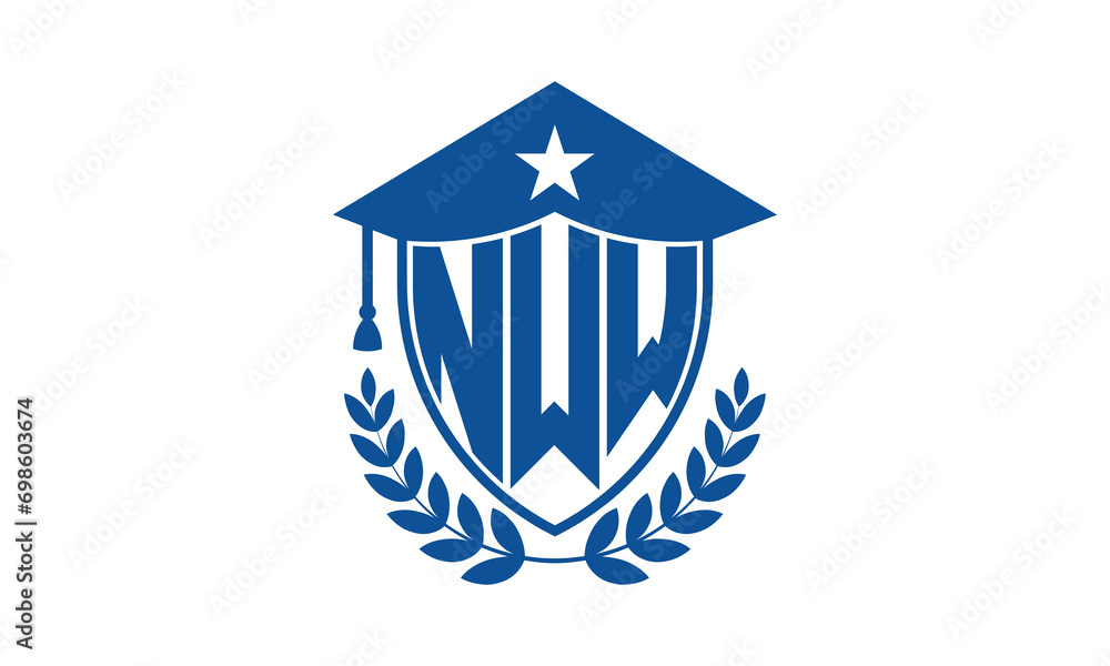 NWW three letter iconic academic logo design vector template. monogram ...