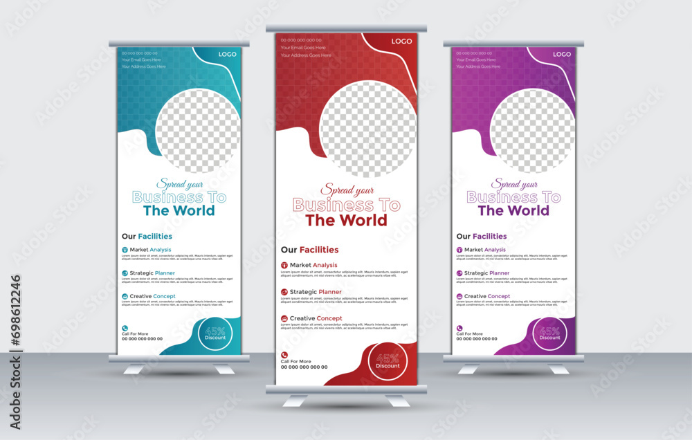 Roll up banner design template,modern x-banner,agency roll up banner ...