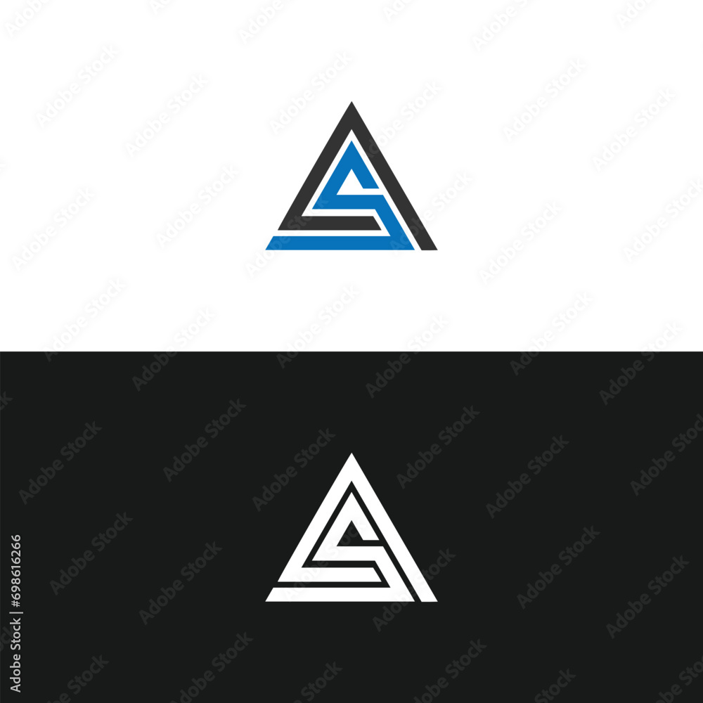 AS logo. A S design. White AS letter. AS, A S letter logo design ...