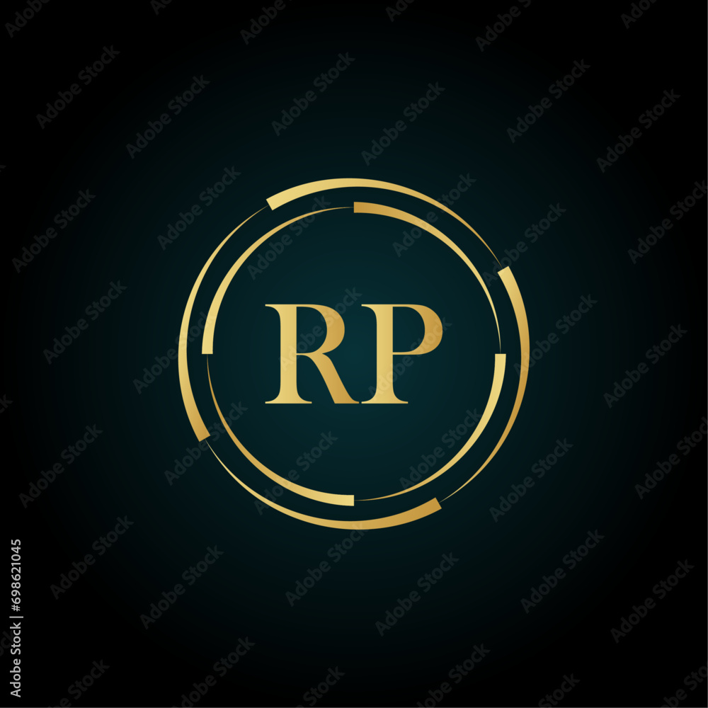 Royal Letter RP Logo Template. RP Luxury golden letter logo. RP letter ...