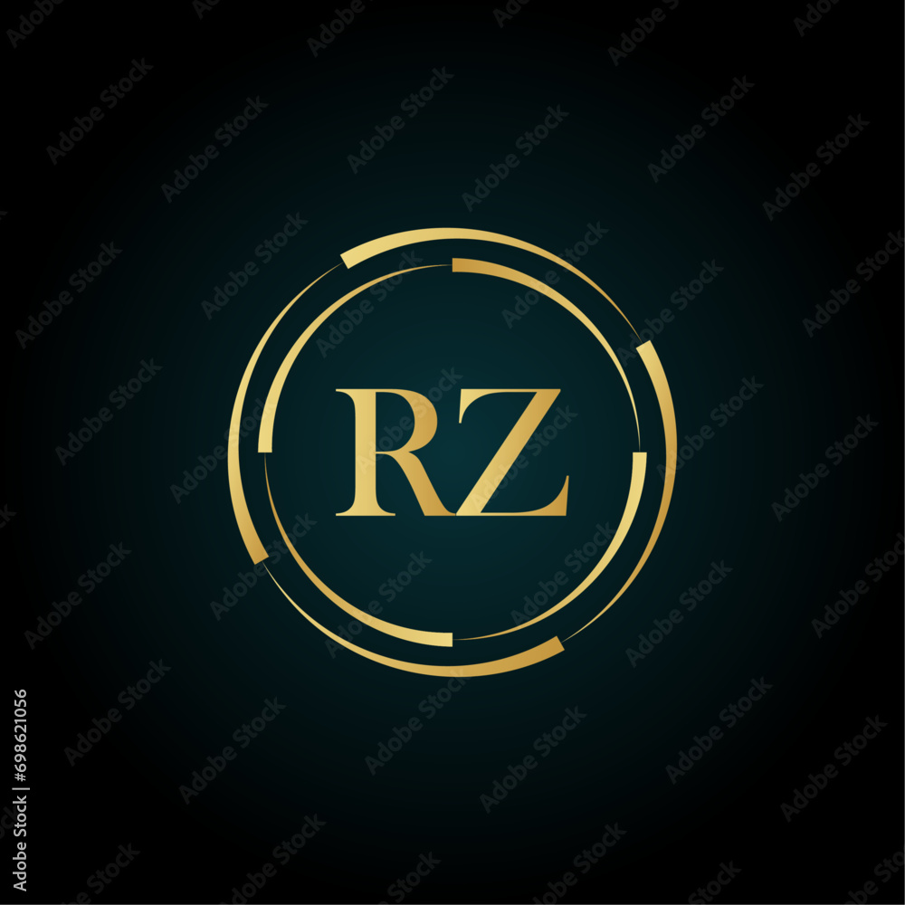 Royal Letter RZ Logo Template. RZ Luxury golden letter logo. RZ letter ...