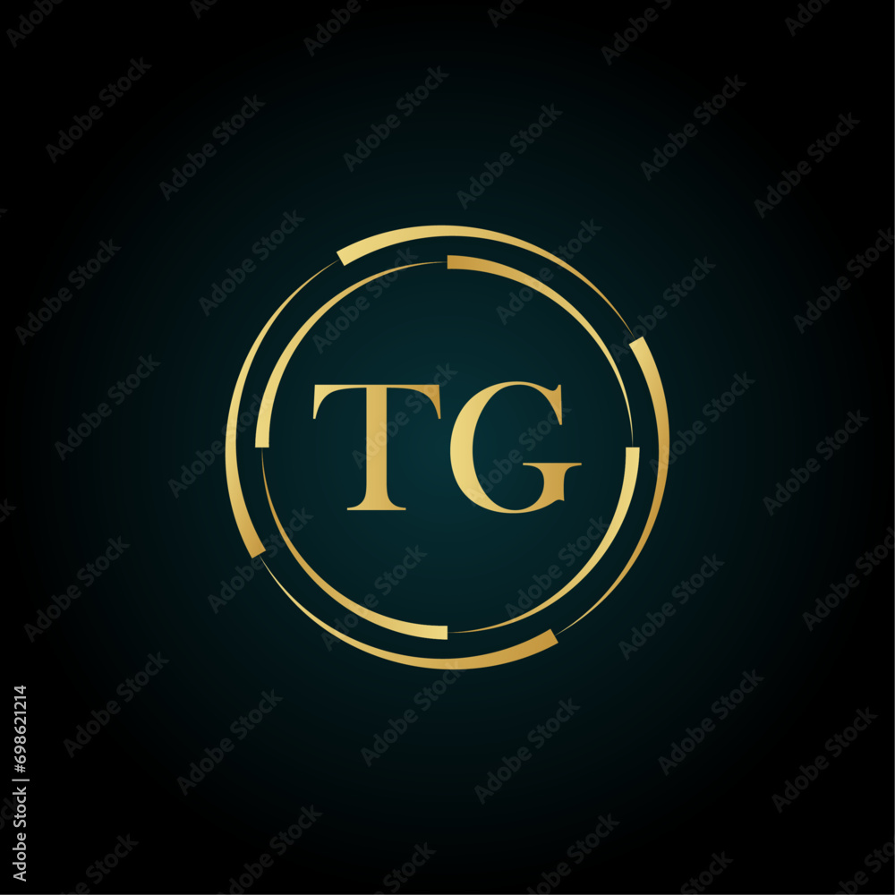 Royal Letter TG Logo Template. TG Luxury golden letter logo. TG letter ...