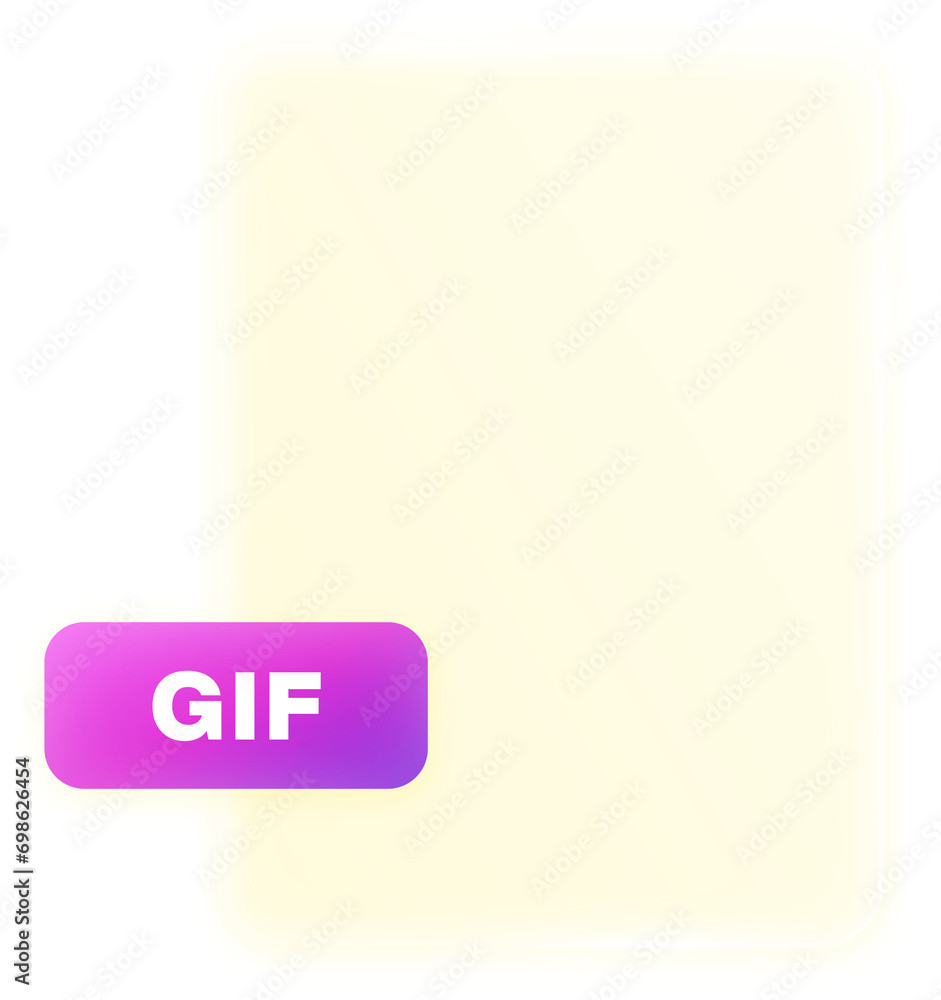 gif file icon glassmorphism style with gradient, blur and transparency ...