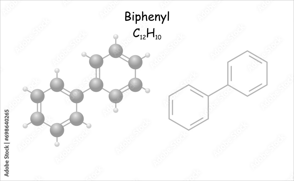 Stylized Molecule Model Structural Formula Of Biphenyl Stock Vector Adobe Stock
