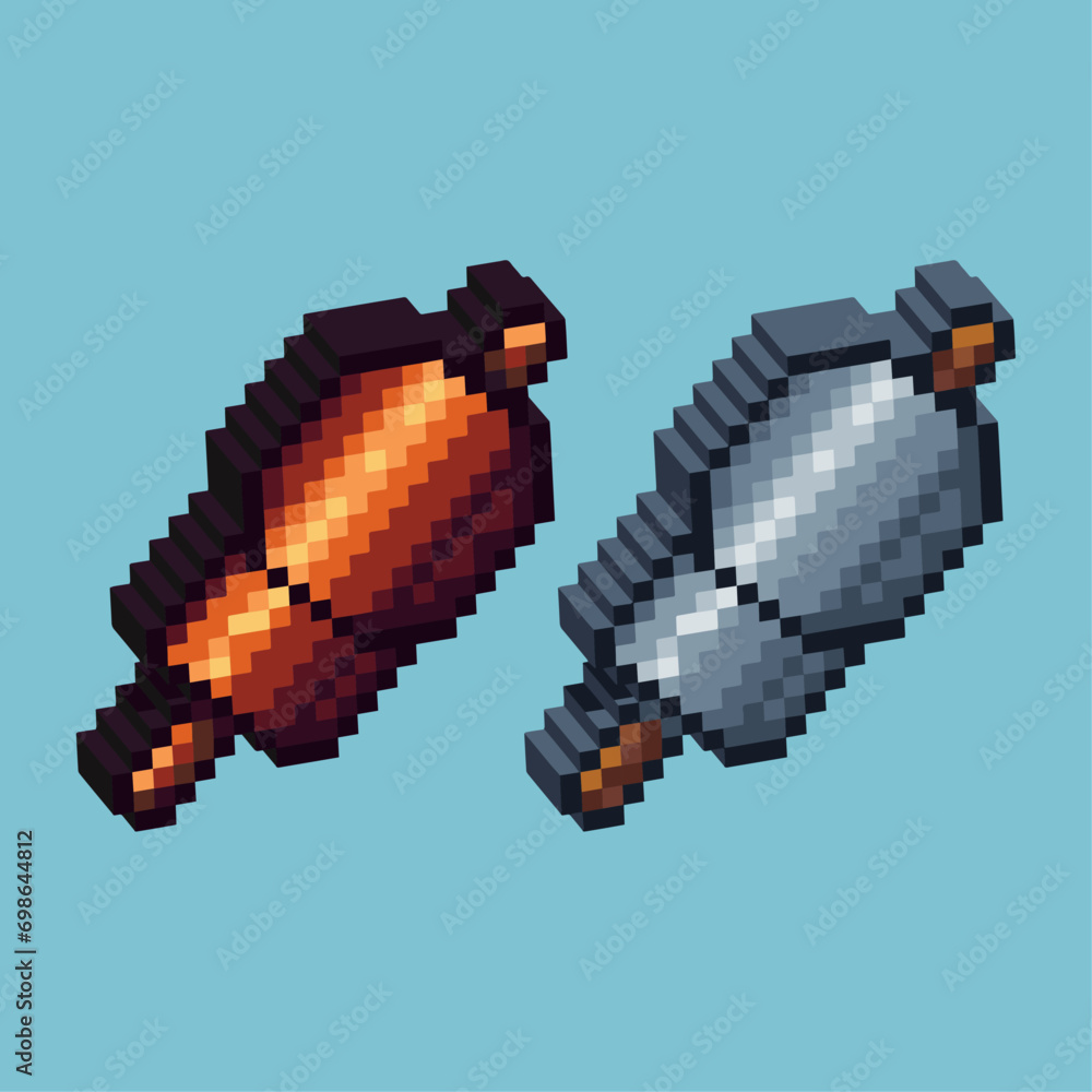 Isometric Pixel art 3d of meat icon for items asset.raw meat icon on ...