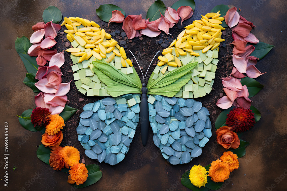butterflies in a garden, representing mental health resilience, rebirth ...
