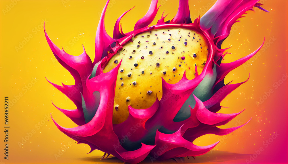 Abstract dragon fruit, Pitaya, Hylocereus and Stenocereus isolated on ...