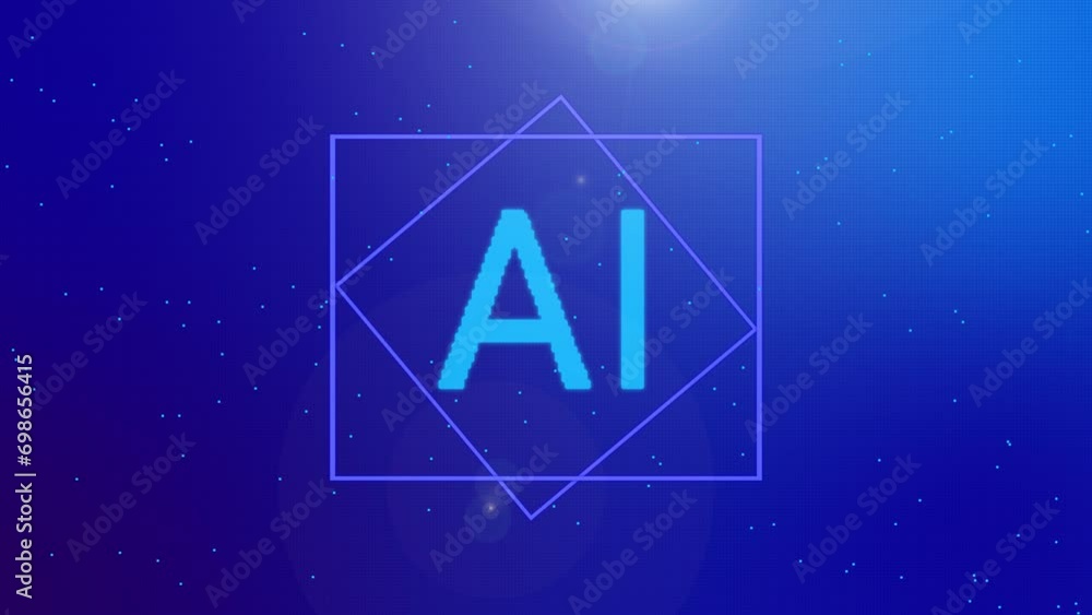 Vídeo do Stock: AI Typography icon animation, Artificial Intelligence ...