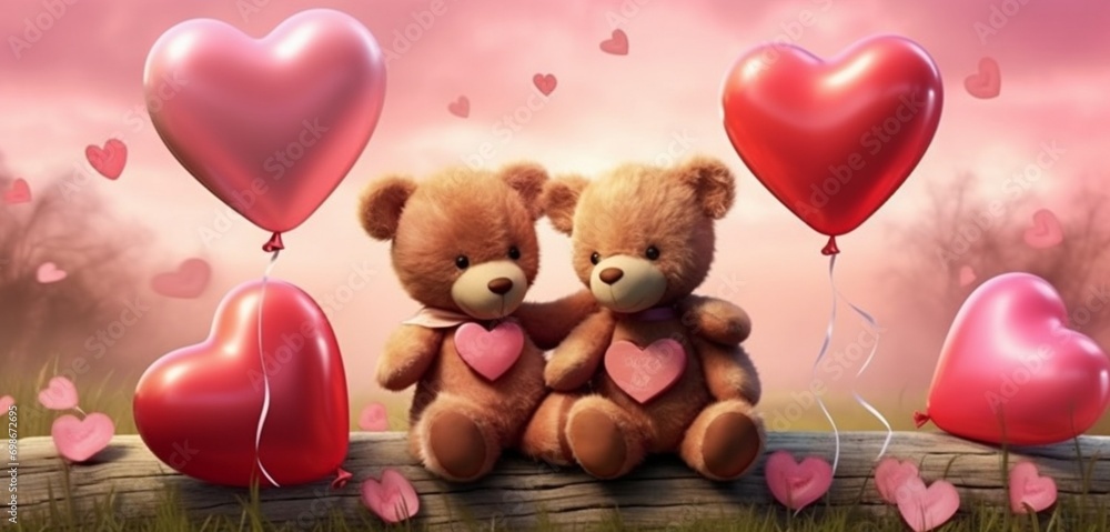 Craft an adorable image featuring realistic teddy bears cuddling with ...