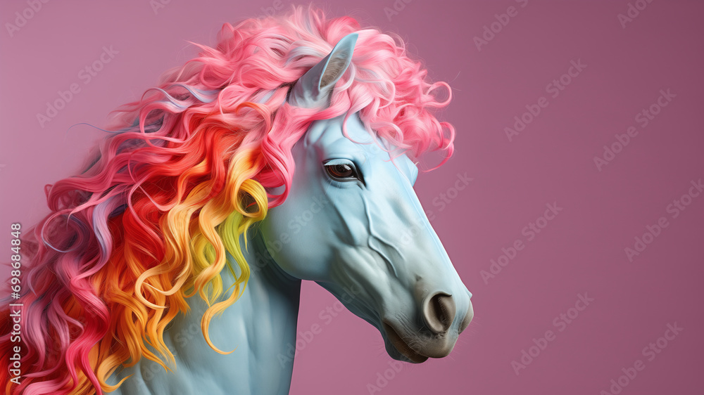 Beautiful fantastic amazing fairytale blue horse portrait on with ...