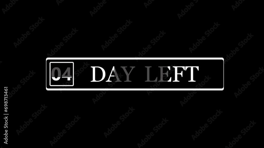 Vidéo Stock DAY LEFT Countdown Animated icon. Alpha matte with ...