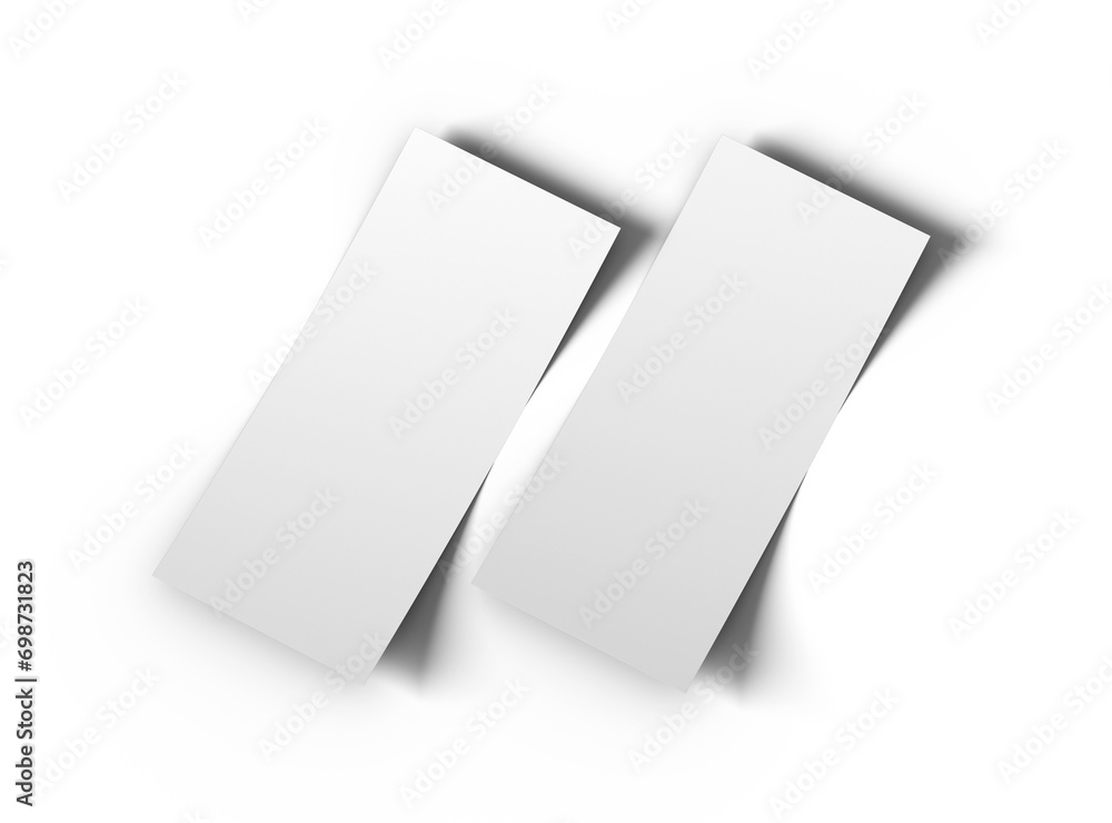 Blank 4x9 Rack Card Sized 3d renders on a transparent background Stock ...
