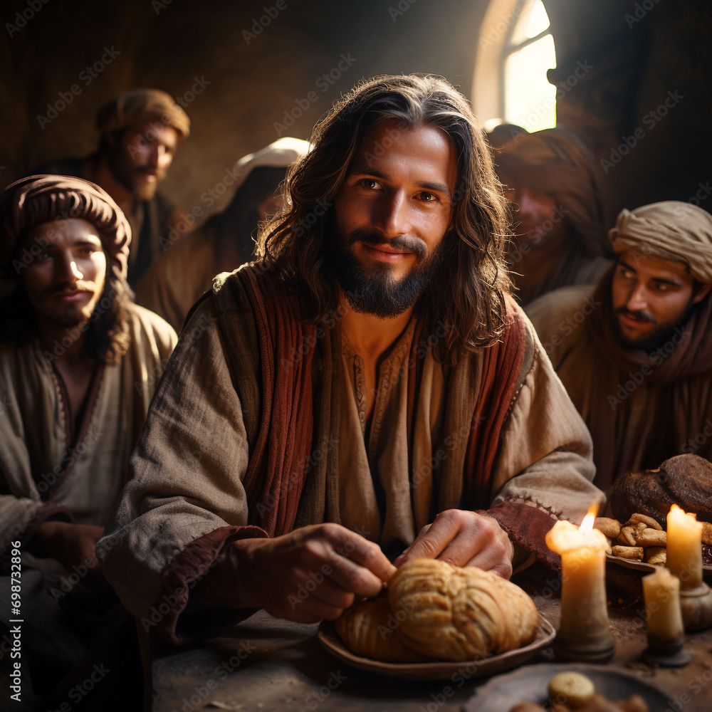 Jesus Christ and the apostles. Last Supper. Christian gospel ...
