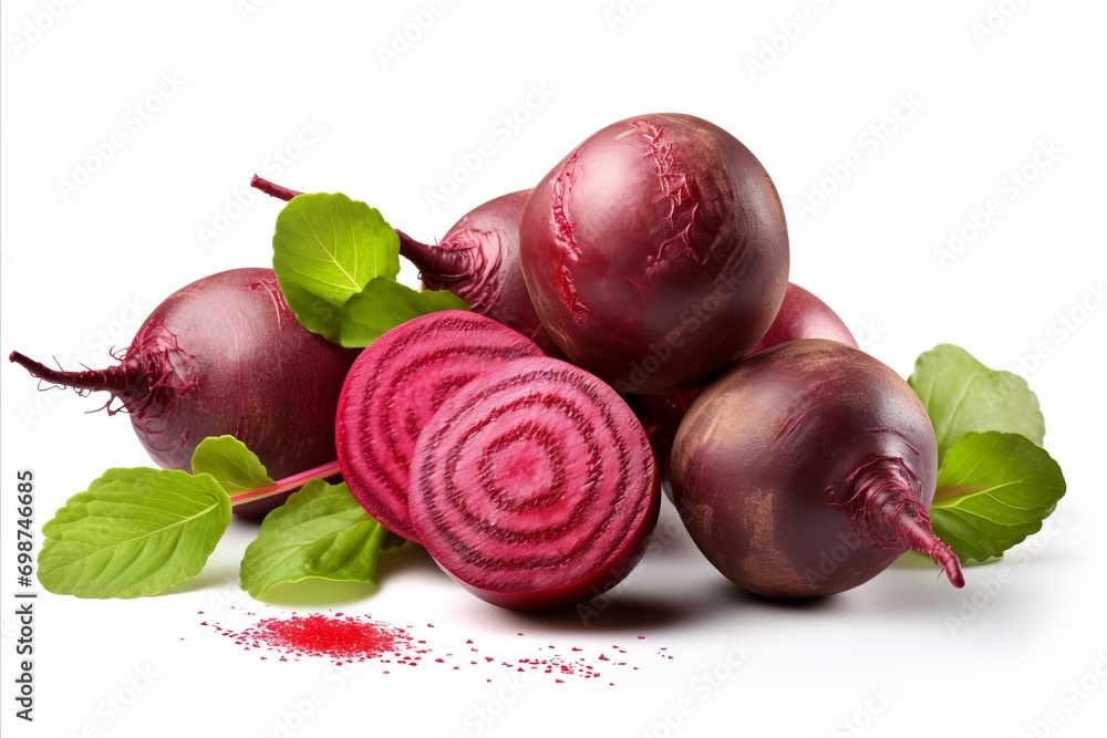 Vibrant beets on white backdrop for captivating ads and visually ...