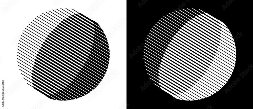 Transition parallel lines in circles. Abstract art geometric background ...
