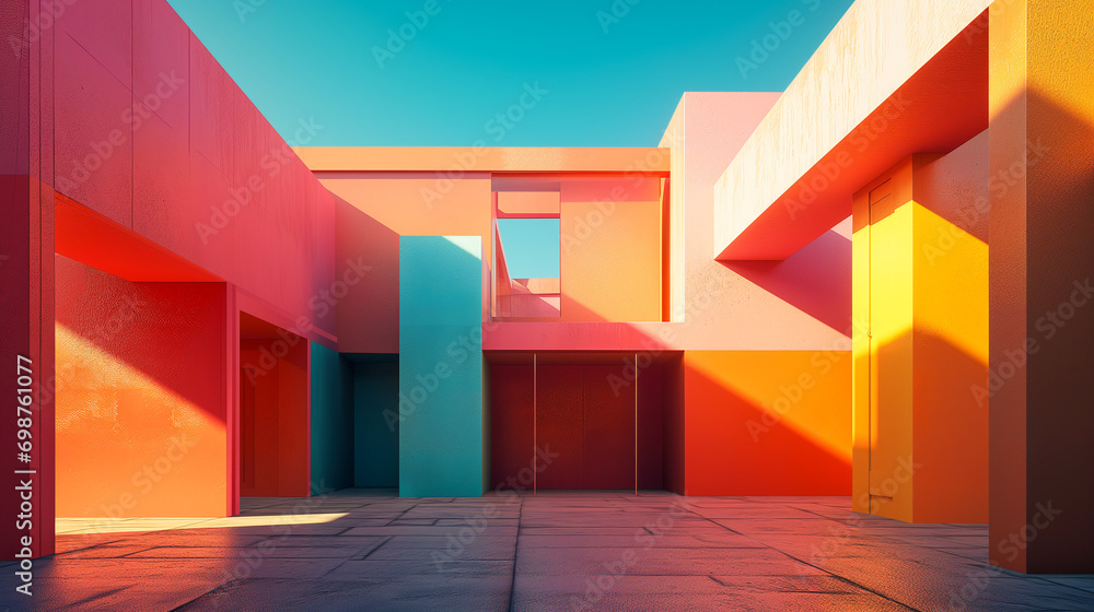 Minimalistic Contemporary Architecture. Modern Geometric Structure ...