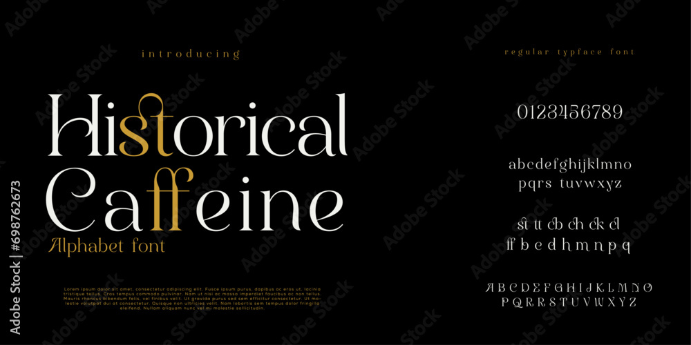 Elegant Fashion and Minimal modern serif alphabet font uppercase and ...